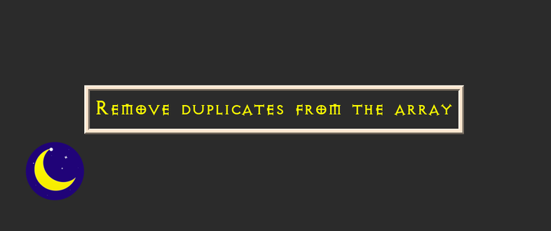 How To Remove Duplicate Elements From Array Javascript